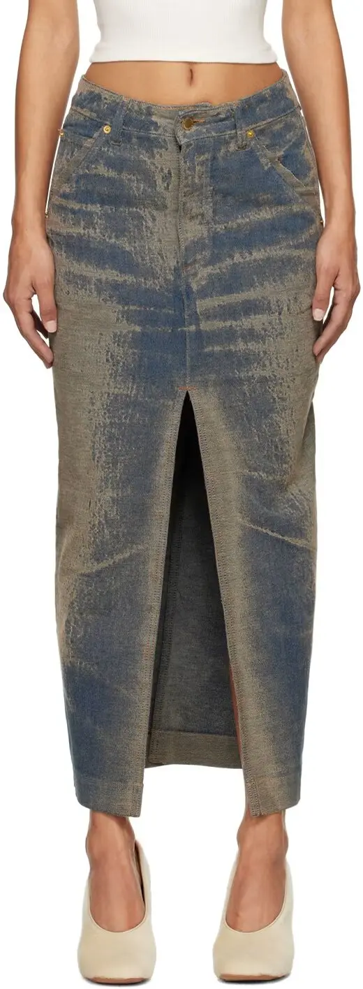 DARKPARK Elasticated Jacquard Denim Skirt