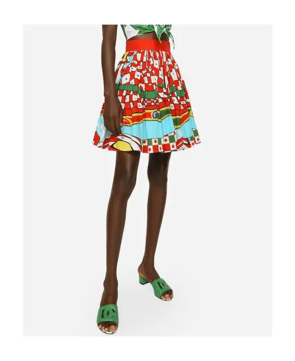 Dolce & Gabbana Graphic Print Pleated Skirt