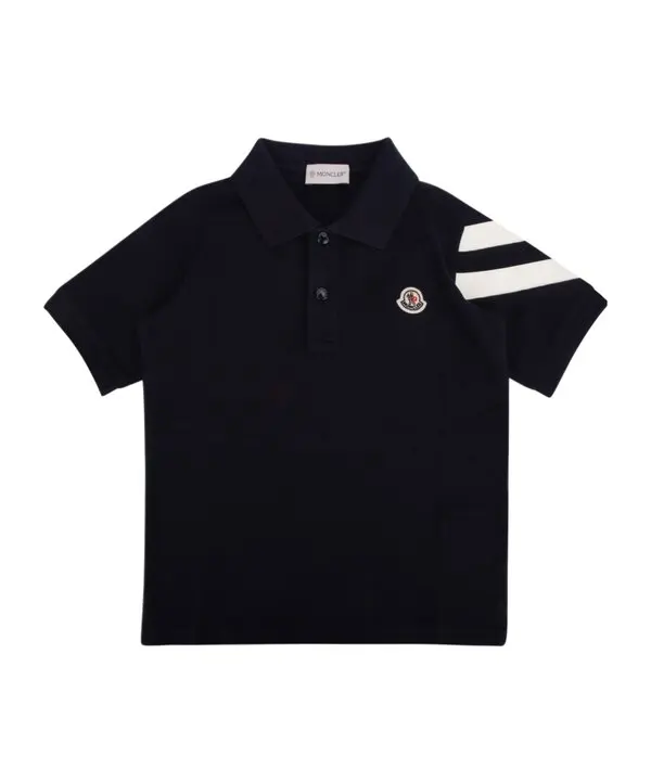 Moncler Logo-patch Polo Shirt - Midnight Blue