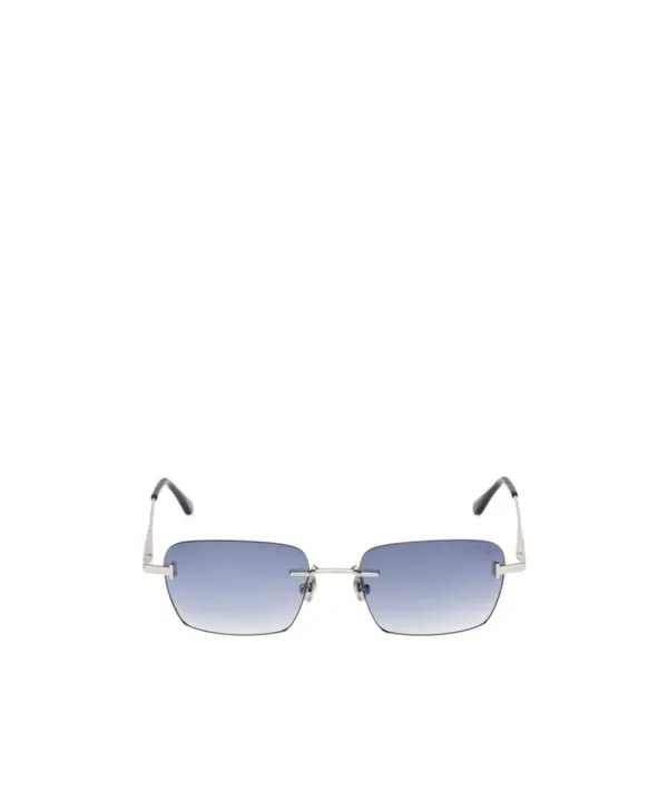 TOM FORD Rimless Rectangle Frame Sunglasses - Blue