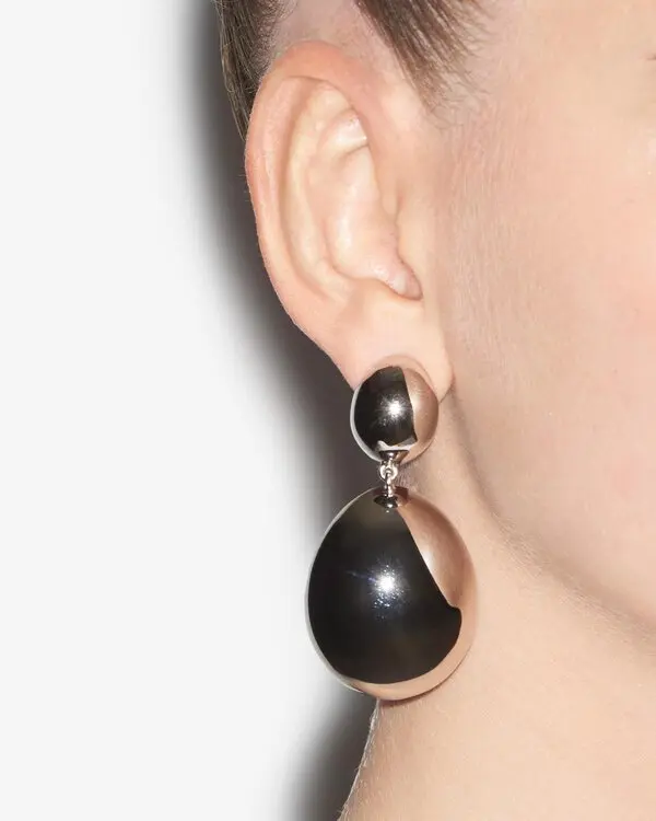 Isabel Marant Étoile Clip-on Double Ball Pendant Earrings - Gray