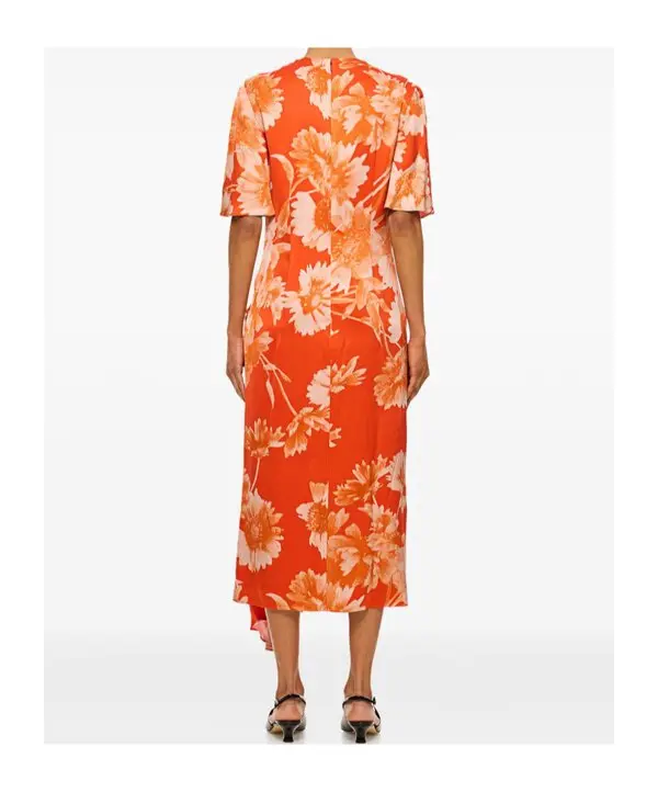 Erdem Viscose Dress With Floral Print And Draped Details