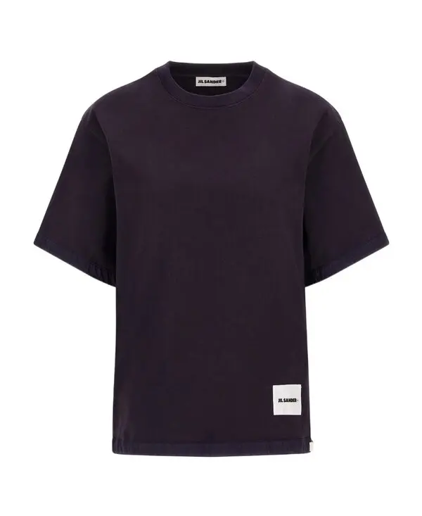 JIL SANDER Logo Patch Crewneck T-shirt - Black