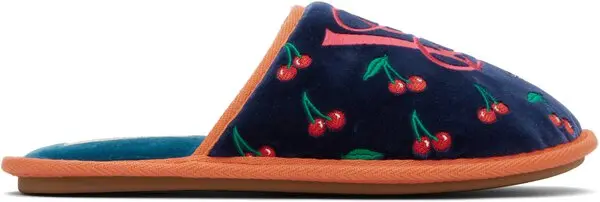 Valentino Garavani Velvet Graphic Slingback Slippers