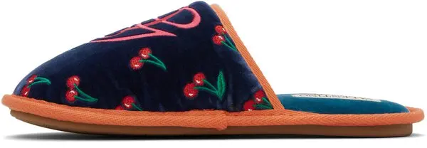 Valentino Garavani Velvet Graphic Slingback Slippers