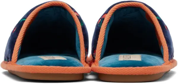 Valentino Garavani Velvet Graphic Slingback Slippers
