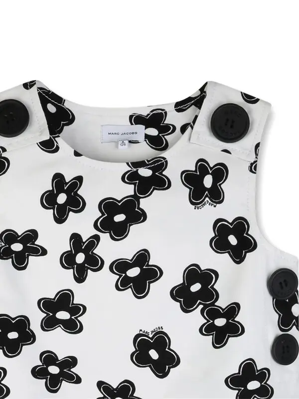 Marc Jacobs Sleeveless Floral Print Button Detail Dress