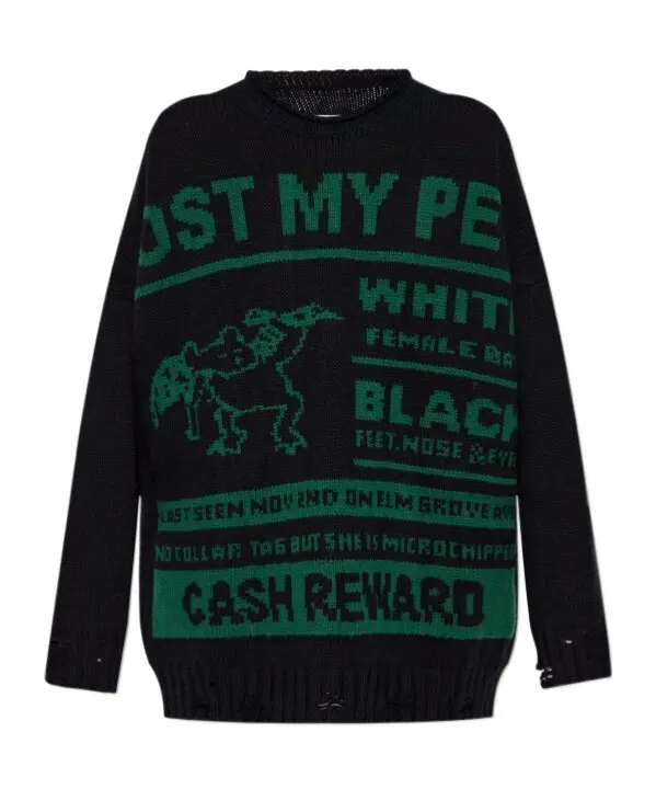 MAISON MARGIELA Text Intarsia-knit Oversized Jumper