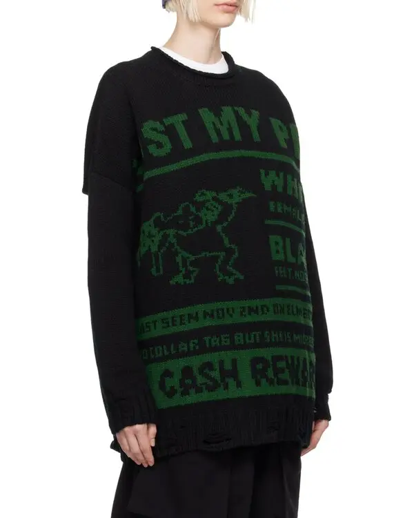 MAISON MARGIELA Text Intarsia-knit Oversized Jumper