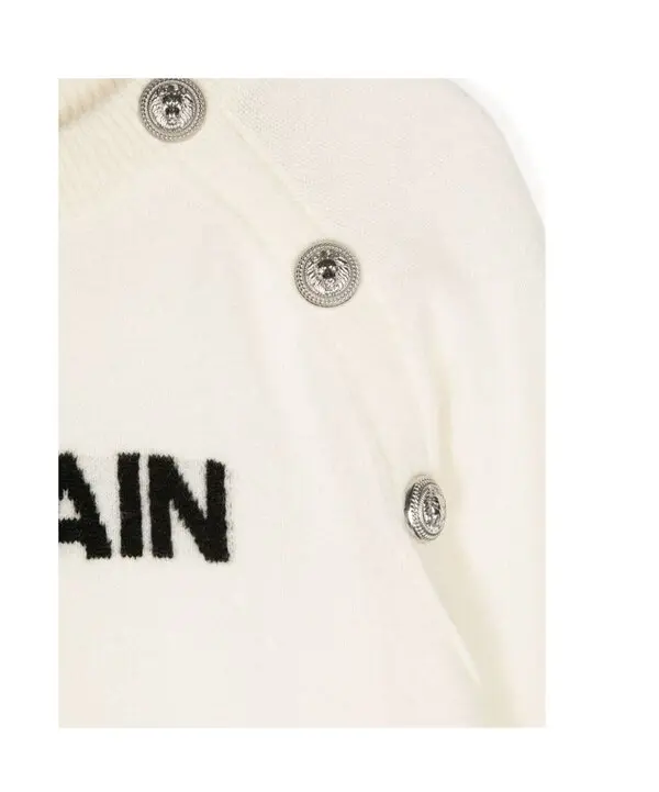Balmain Jacquard Logo Knitted Jumper
