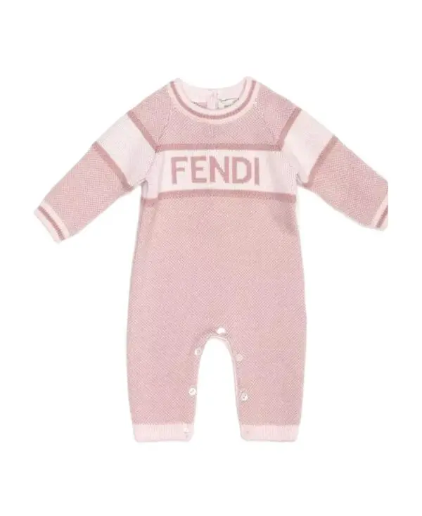 Fendi Logo Knit Romper - Pink