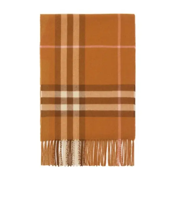 Burberry Checked Fringed-edge Scarf - Squash