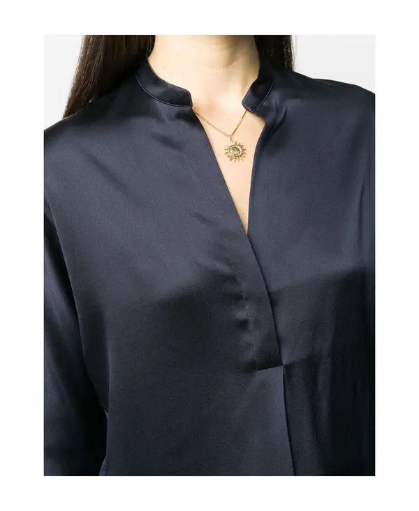 Vince Open Neck Long-sleeved Blouse