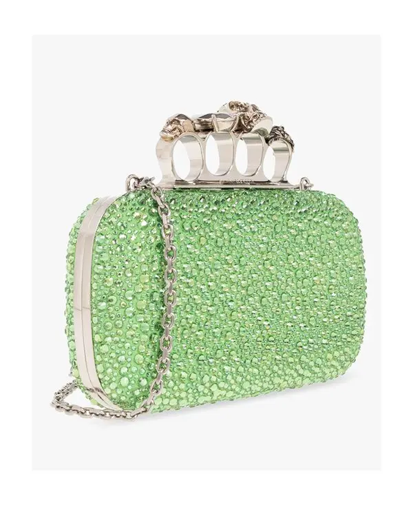 Alexander McQueen Skull Knuckle Box Clutch - Green