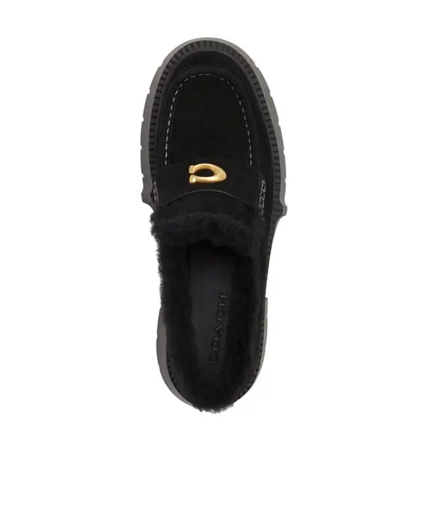 COACH Leah Shearling Logo Loafers