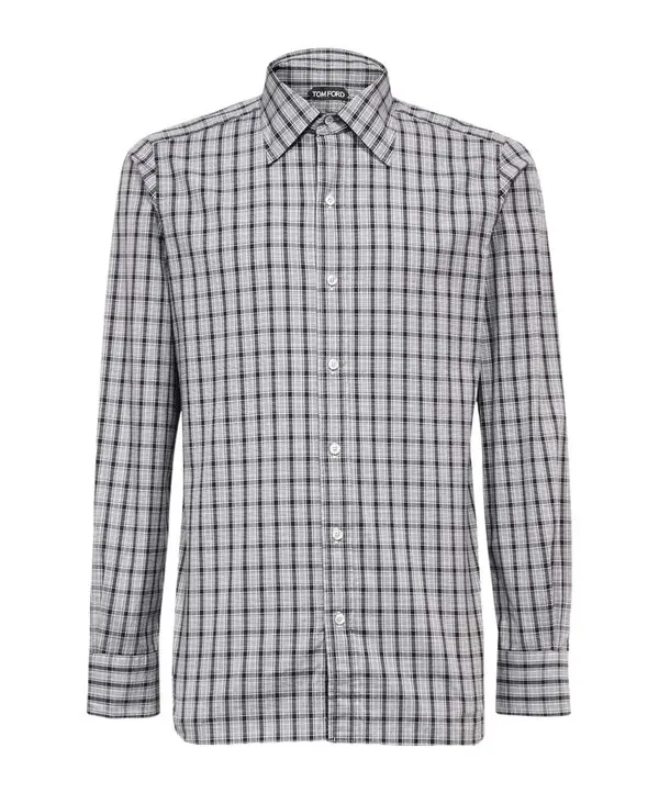 TOM FORD Checkered Shirt - Gray