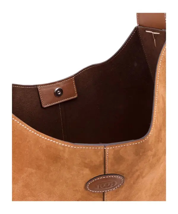 TOD'S Logo Patch Shoulder Bag - Brown