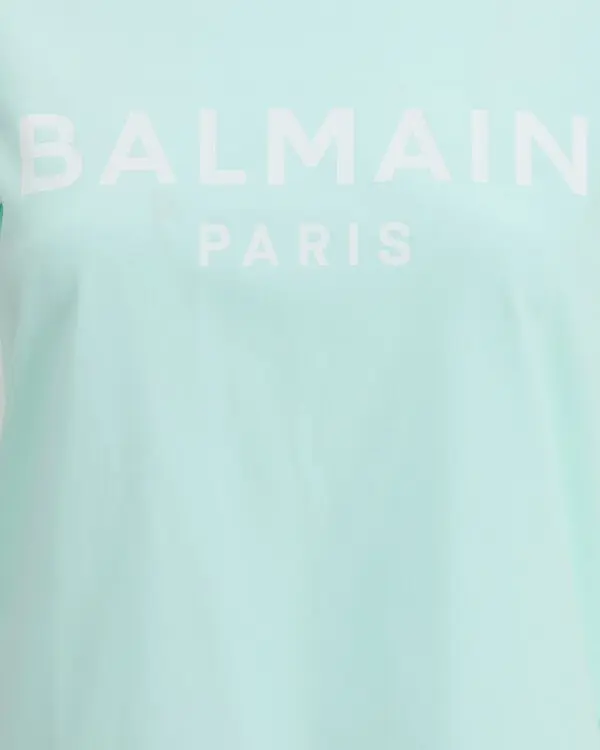 Balmain Logo Printed Crewneck T-shirt - Blue
