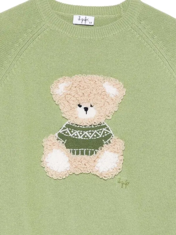 IL GUFO Teddy Bear Appliqué Jumper
