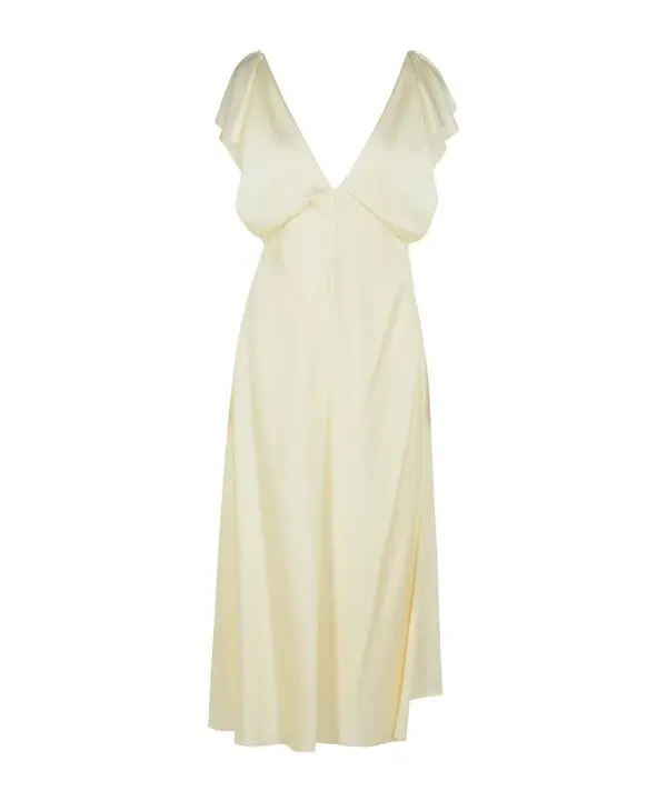 JIL SANDER V-neck Midi Dress - Ivory