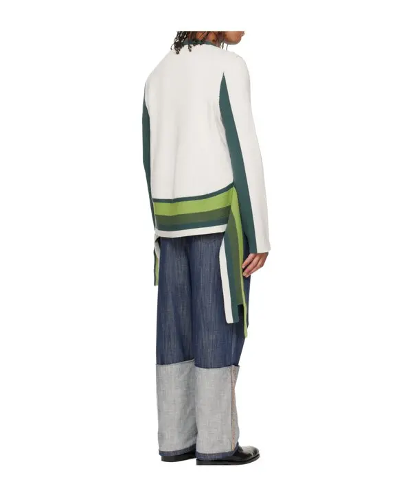 EDWARD CUMING Striped Ribbed Knit Sweater