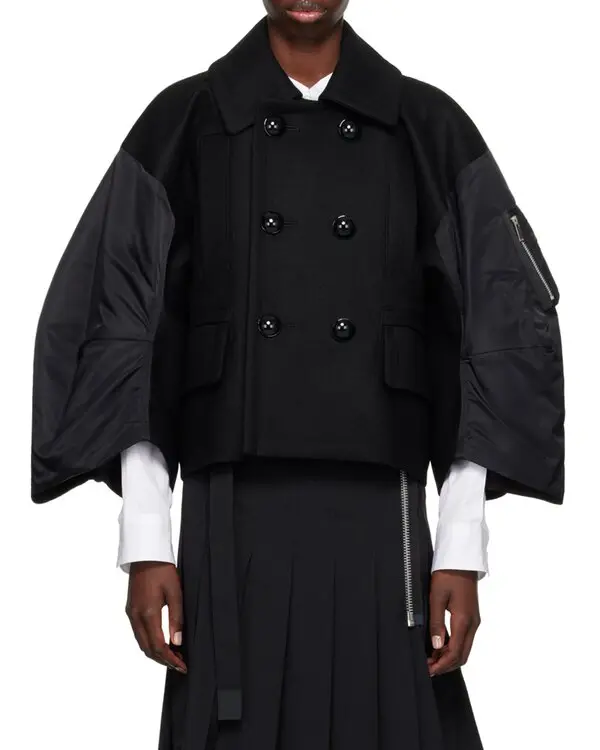 Sacai Double-breasted Cropped Jacket