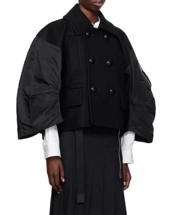 Sacai Double-breasted Cropped Jacket