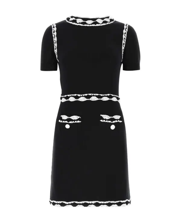 Moschino Crochet Trim Crewneck Dress