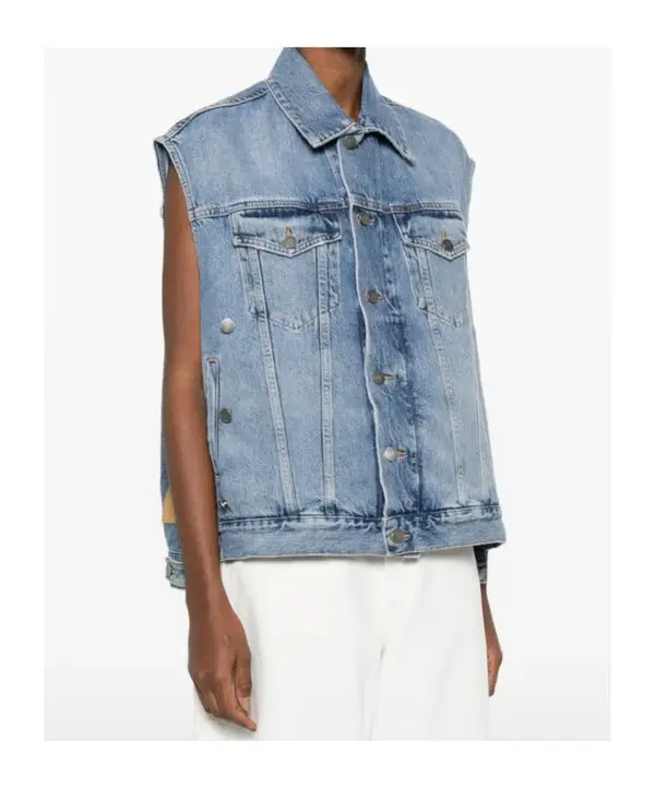 HAIKURE Sleeveless Denim Vest With Flap Pockets