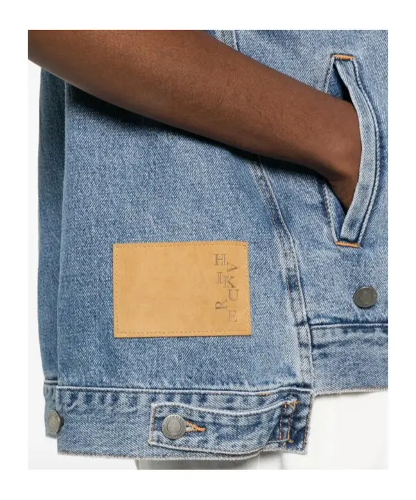 HAIKURE Sleeveless Denim Vest With Flap Pockets