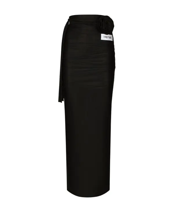 Dolce & Gabbana Dolce Gabbana Kim Belted Midi Skirt - Black