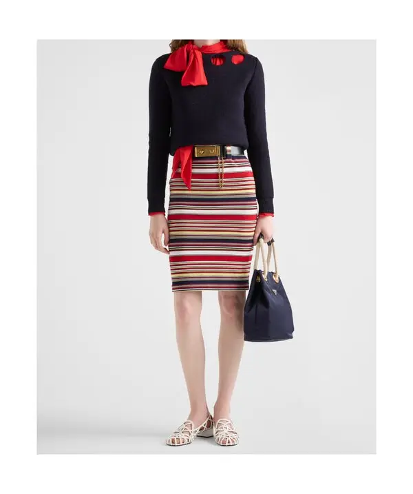 Prada Striped Pencil Skirt