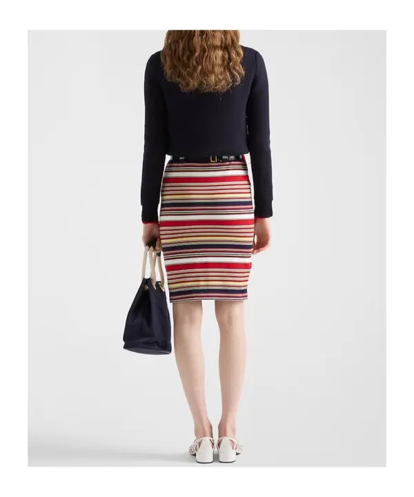 Prada Striped Pencil Skirt