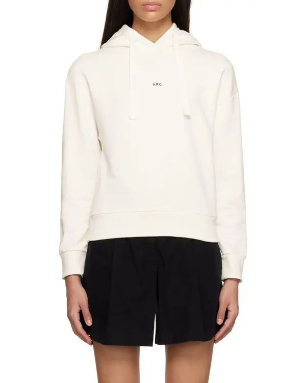A.p.c. Logo Detail Drawstring Hoodie - Gray