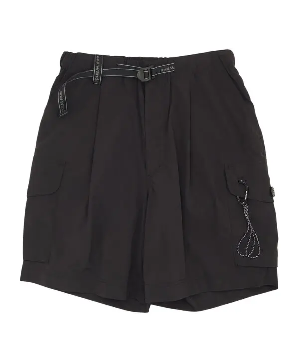 AND WANDER Oversized Cargo Shorts With Belted Waist - Black