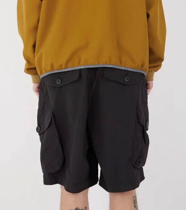 AND WANDER Oversized Cargo Shorts With Belted Waist - Black