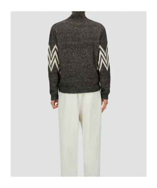 Herno Zigzag Pattern Collared Sweater - Black