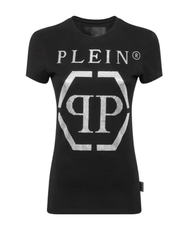 Philipp Plein Rhinestone Logo T-shirt - Black