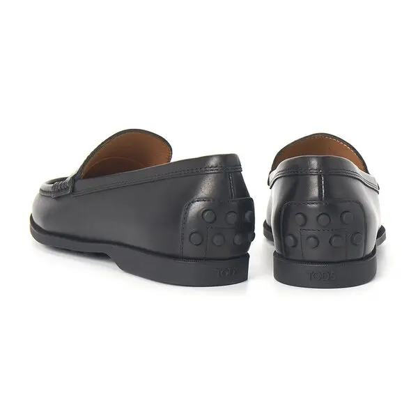 TOD'S Penny Leather Loafers - Black
