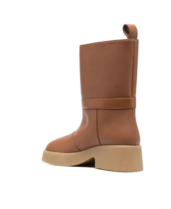 Stella McCartney Logo Embossed Pull-on Ankle Boots - Brown