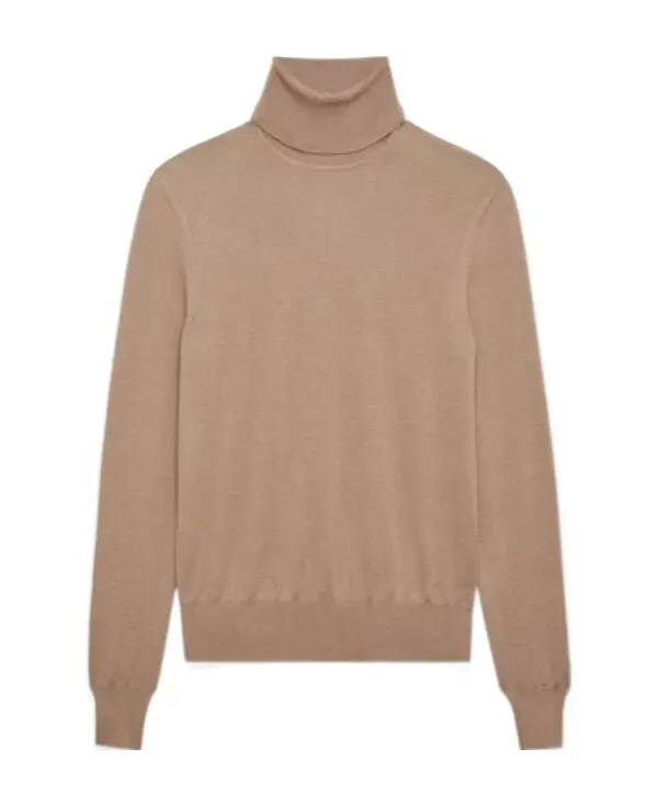 Saint Laurent Cashmere, Wool, And Silk Turtleneck Sweater - Nude