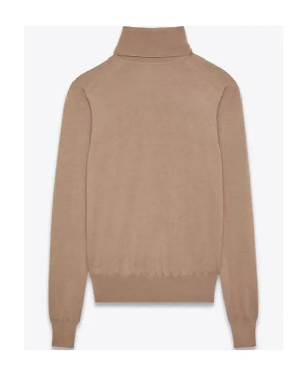 Saint Laurent Cashmere, Wool, And Silk Turtleneck Sweater - Nude