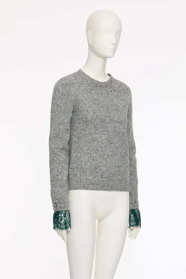 Valentino Garavani Lace Cuffed Sweater