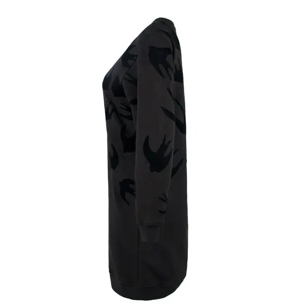 Alexander McQueen Long Sleeve Logo Dress - Black