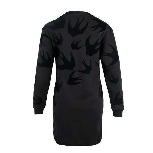 Alexander McQueen Long Sleeve Logo Dress - Black