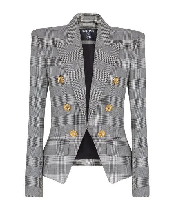 Balmain Prince Of Wales Jacquard 6-button Jacket