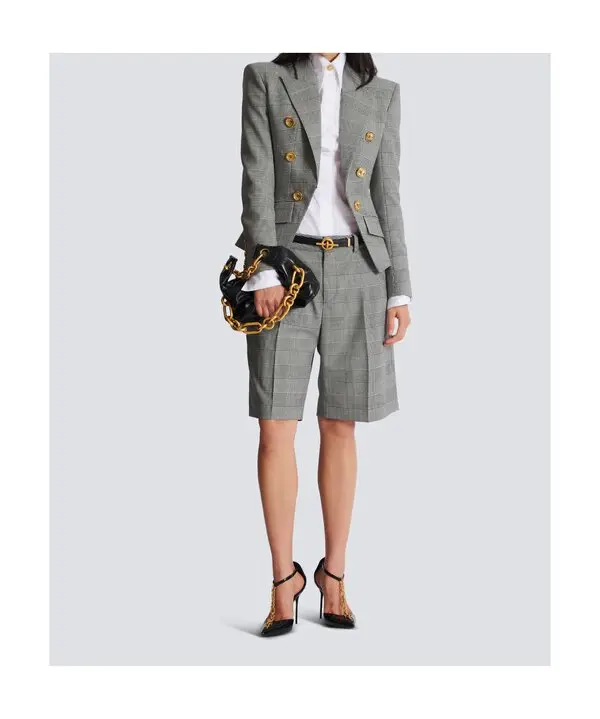 Balmain Prince Of Wales Jacquard 6-button Jacket