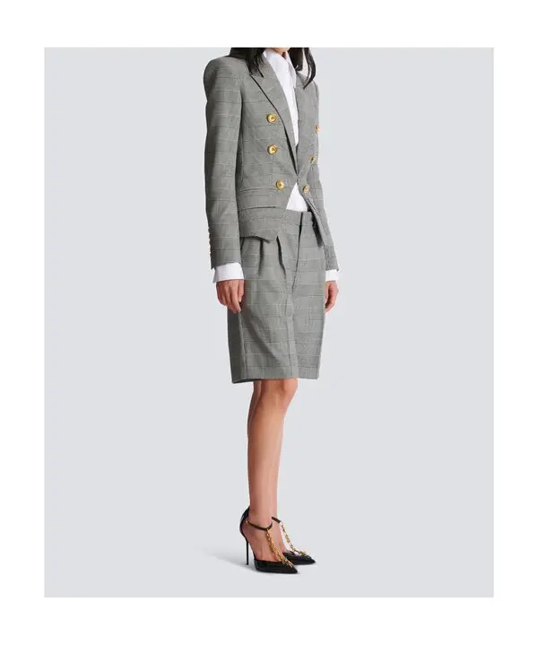Balmain Prince Of Wales Jacquard 6-button Jacket