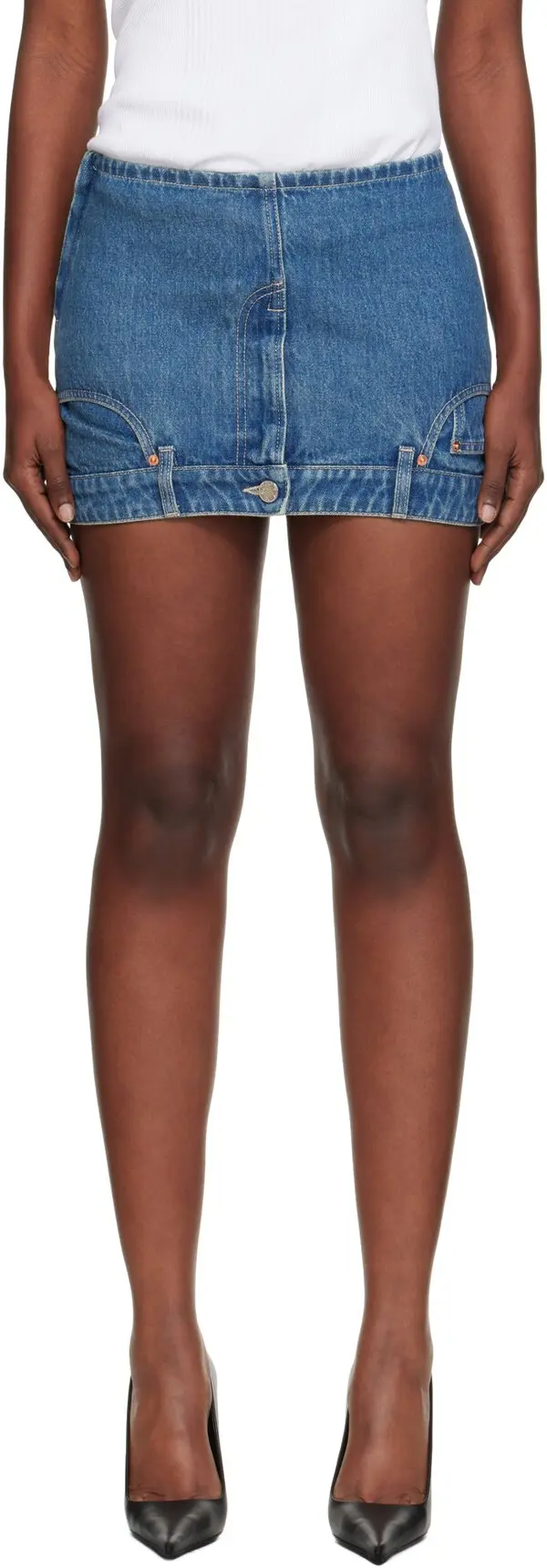 Vetements Denim Upside-down Mini Skirt