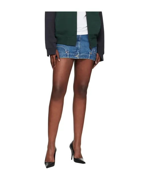 Vetements Denim Upside-down Mini Skirt
